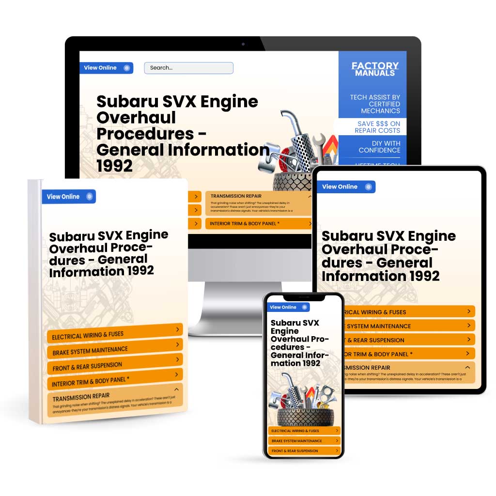 1992 subaru svx & Service Guide – FactoryManuals